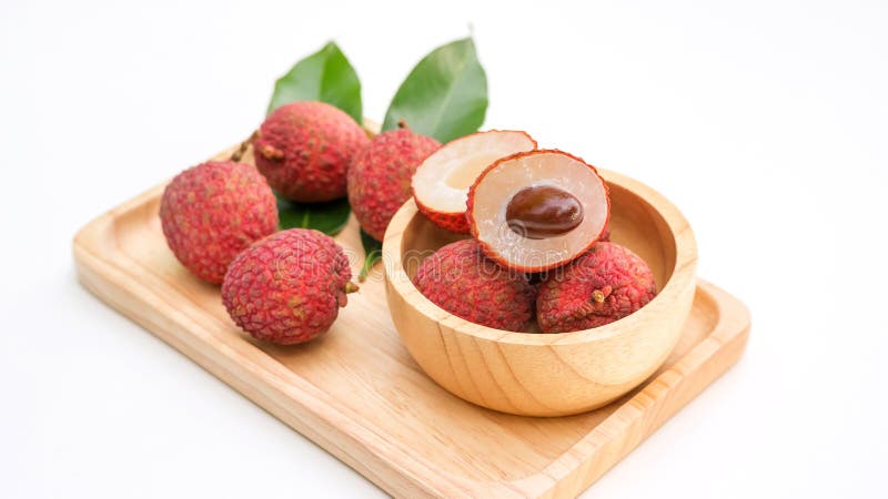 Litchi on a White Background Stock Photo - Image of leechee, healthy ...
