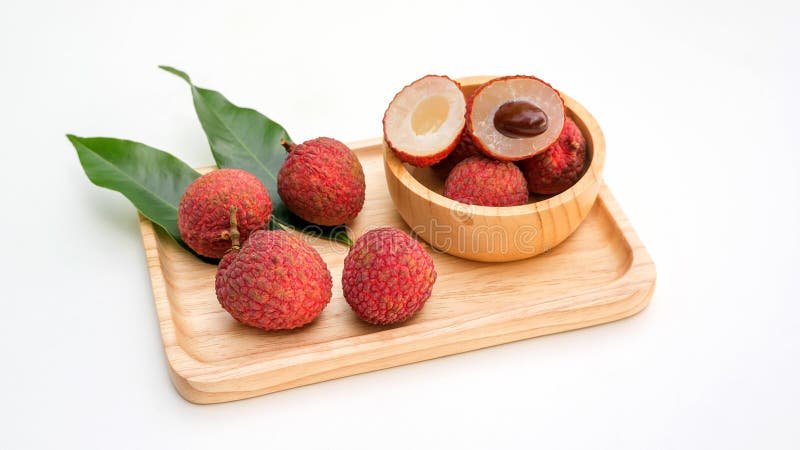 Litchi on a White Background Stock Photo - Image of lychee, healthy ...