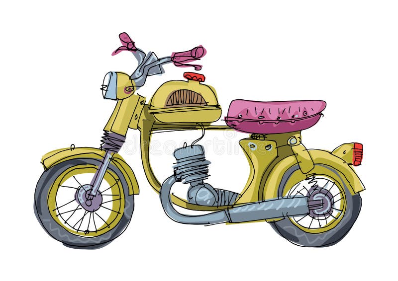 Cartoon Moped Stock Illustrationer, Vektorer, & Clipart – (49 Stock ...