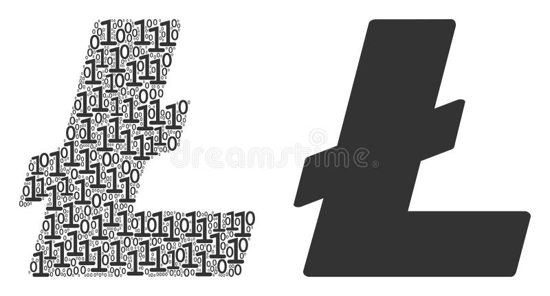 Litecoin Collage of Binary Digits Stock Vector - Illustration of ...