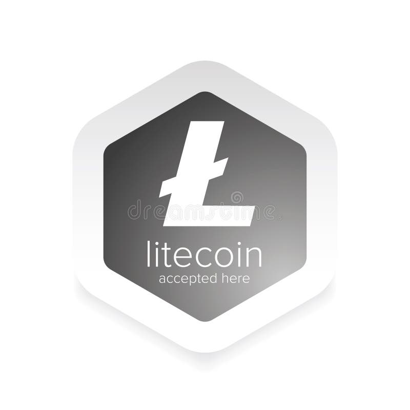 Litecoin Logo Accepted Here Stock Vector - Illustration of virtual ...