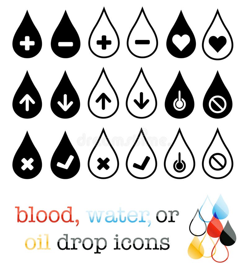 Liten droppesymboler vektor illustrationer. Illustration av droppe ...