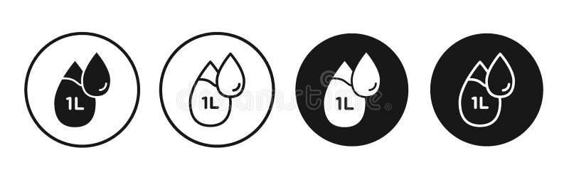 Liter Icon Vector Set on White Background Stock Vector - Illustration ...
