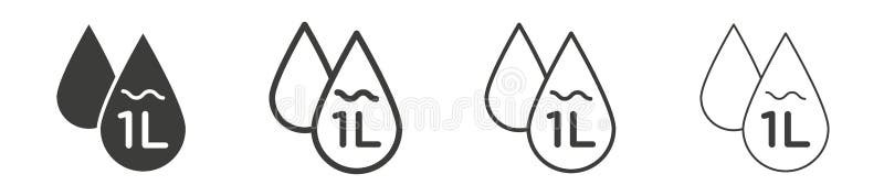 Liter Icon Vector Set on White Background Stock Vector - Illustration ...