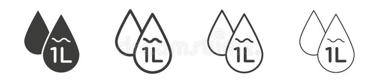 Liter Icon Vector Set on White Background Stock Vector - Illustration ...