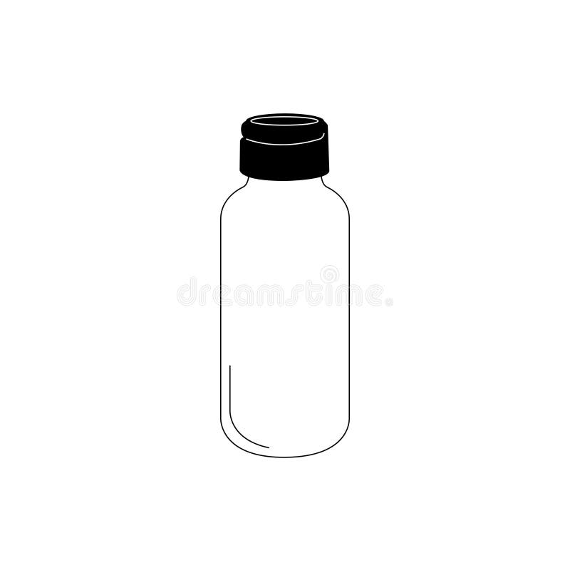 0.5 Liter Round Bottle with Ca Stock Vector - Illustration of simple ...