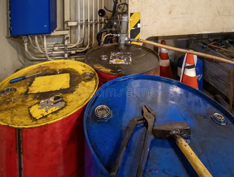 200 Liter Steel Tank, 200 Liter Oil Tank Stock Photo - Image of gallon ...