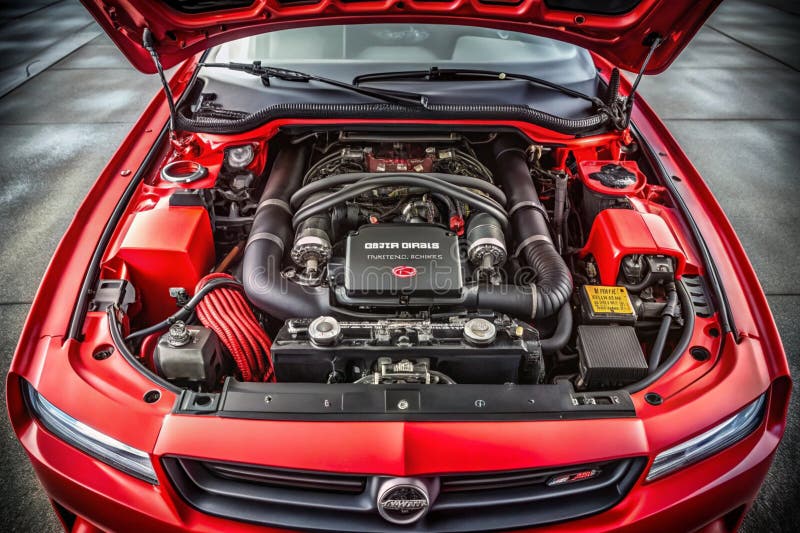 Liter Supercharged Hemi Hellcat V8 Engine. Generated Using AI. Stock ...