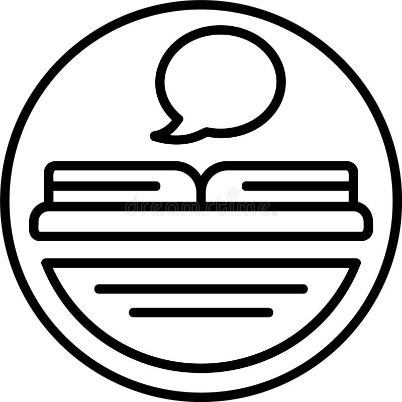 Literacy Campaign Logo Outline Vector Icon Stock Vector - Illustration ...