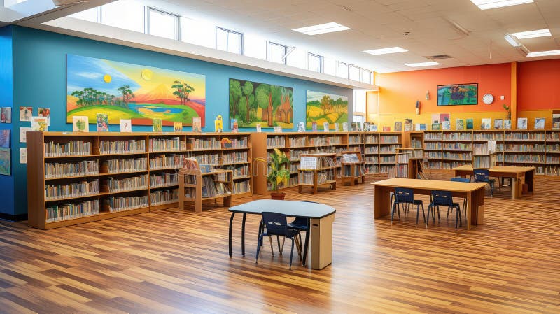 Literacy Elementary Library Stock Illustration - Illustration of ...