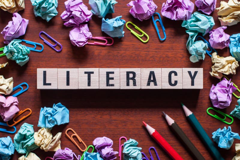 Literacy Word Concept on Cubes Stock Photo - Image of educate, heap ...