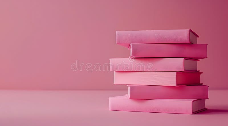 Literary Development: Pink Book Stack in an Educational Institution ...