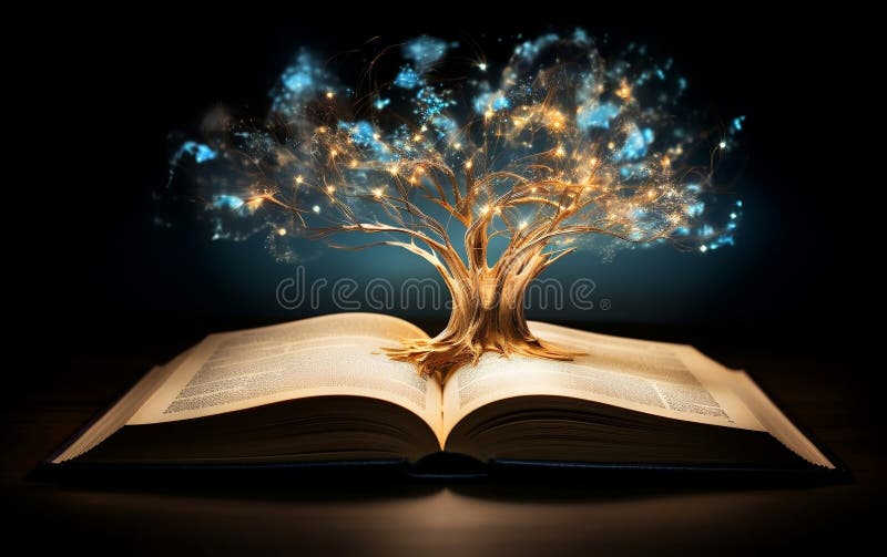 Literary Luminescence Book Shining with Inner Wisdom. Generative AI ...