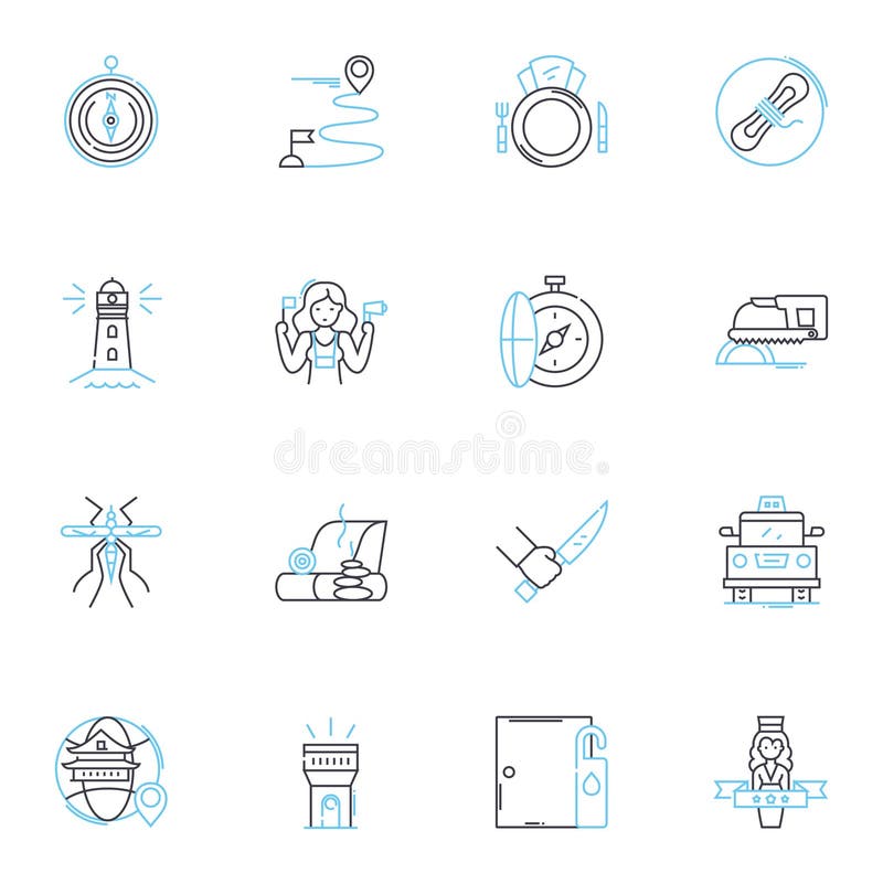 Literary Prose Linear Icons Set. Narrative, Dialogue, Symbolism ...