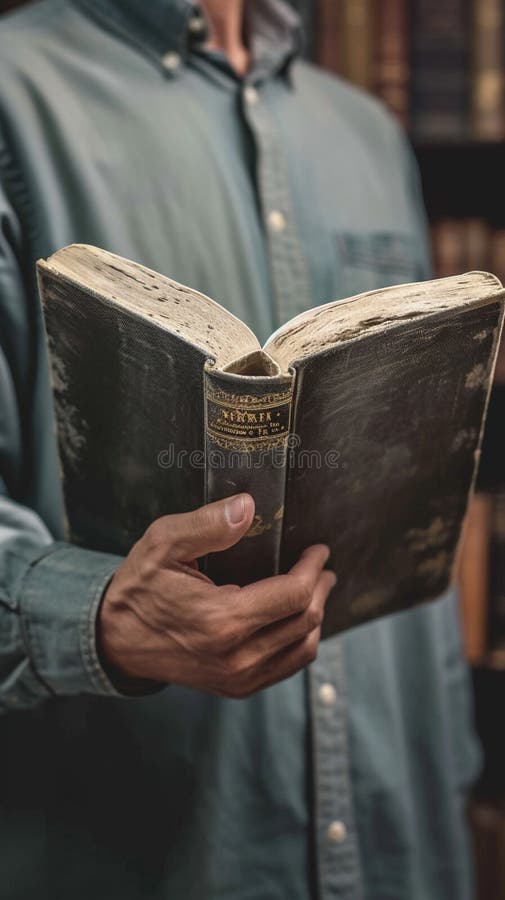 Literary Touch Hand Holding a Book in a Classic Pose Stock Illustration ...
