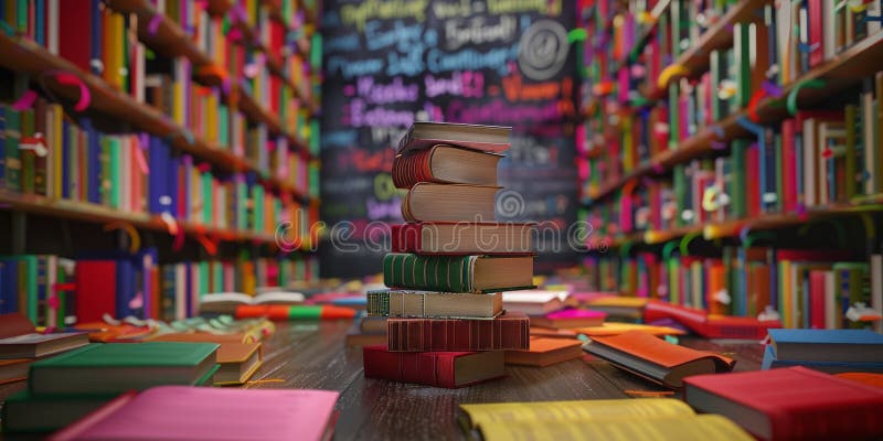 The Literary Tower of Knowledge Stock Illustration - Illustration of ...