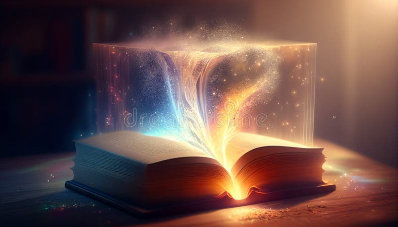 Literary World: Magic Book on the Table, the Magic of Words Stock ...