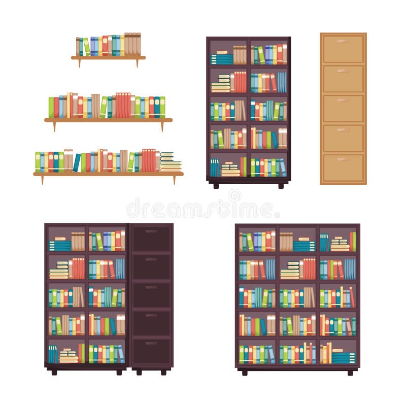 Literature Book Stack on Bookshelf Bookcase Rack Library Furniture ...
