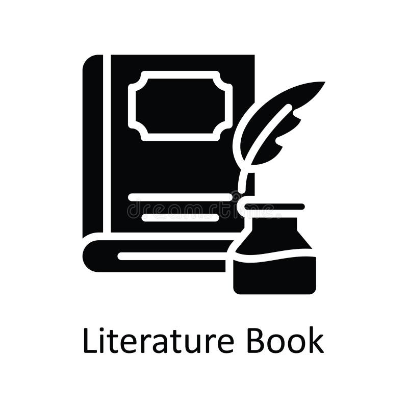 Literature Book Vector Solid Icon Design Illustration. Educational ...