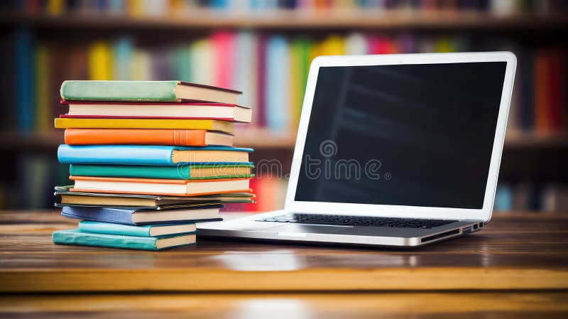 Literature books computer stock illustration. Illustration of ...