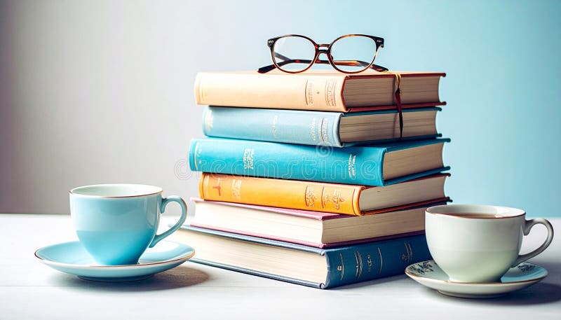 Literature Class Book Stack. Back To School Concept. Generated Image ...