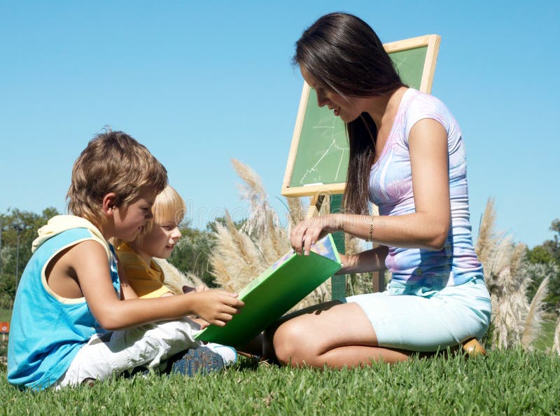 Literature Lesson on Fresh Air Stock Photo - Image of knowledge ...