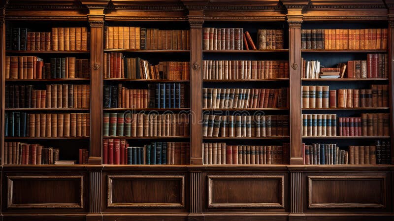 Literature Library Bookshelf Stock Illustration - Illustration of ...