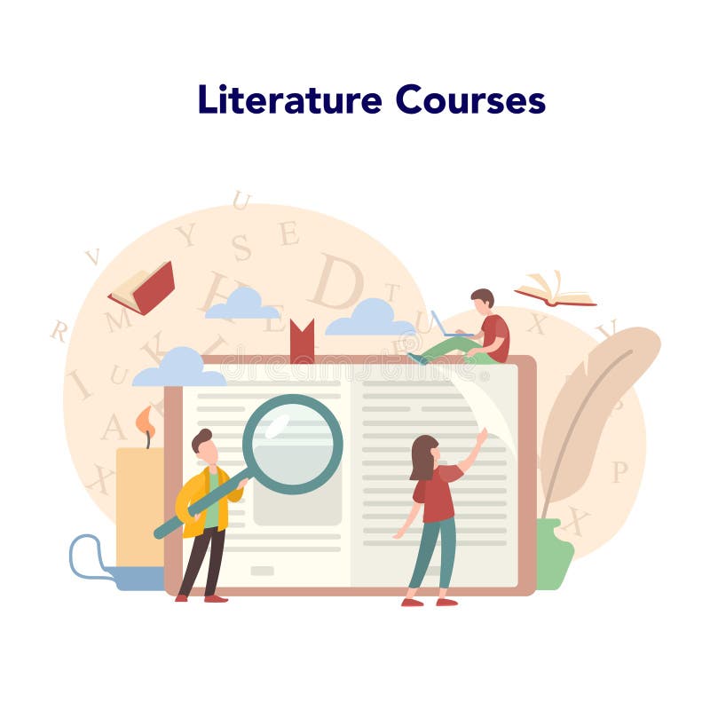 Literature School Subject. Study Ancient Writer and Modern Stock Vector ...