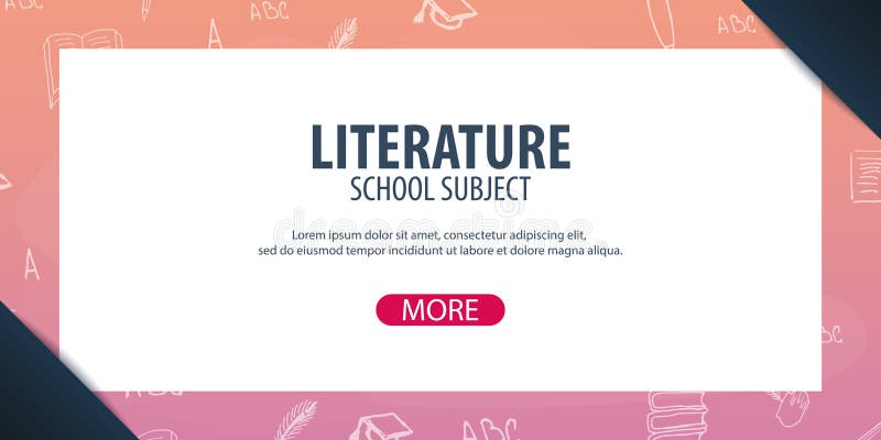 Literature Subject. Back To School Background. Education Banner. Stock ...