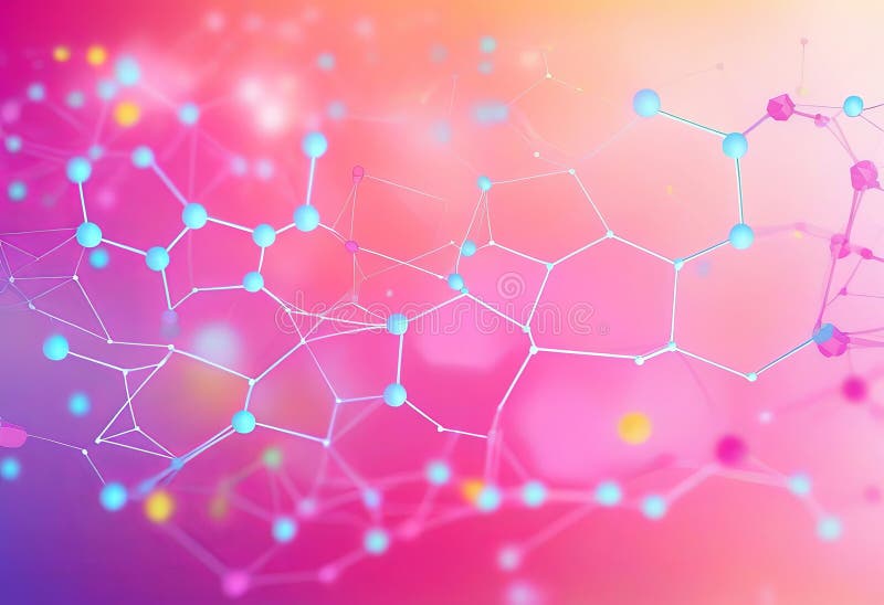 Litgh Pink Polygonal Background Molecule and Communication Stock ...