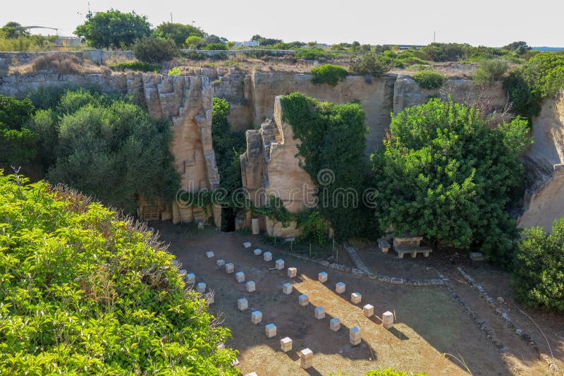 Lithica - Stone Pit on Spanish Balearic Island Menorca Stock Photo ...
