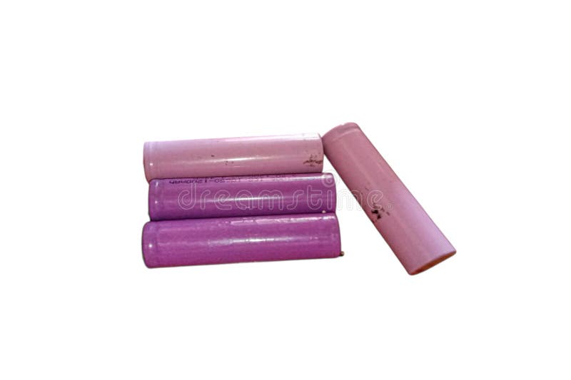 The 18650 Lithium Battery Pack Consists of Three Cells. Viewed from ...