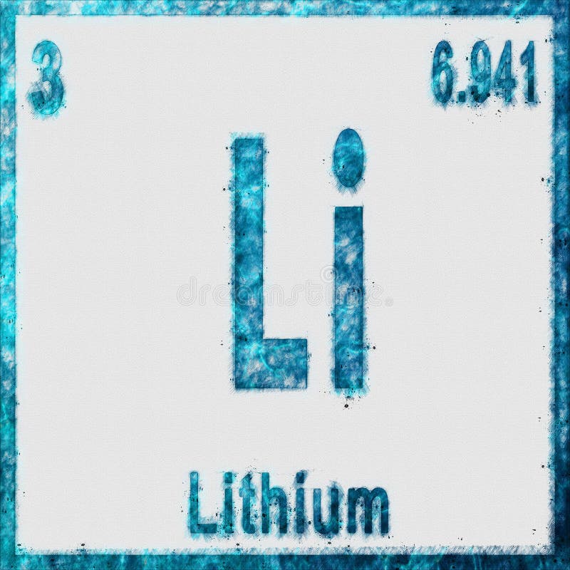 Lithium Chemical Element Blue on White Stock Illustration ...