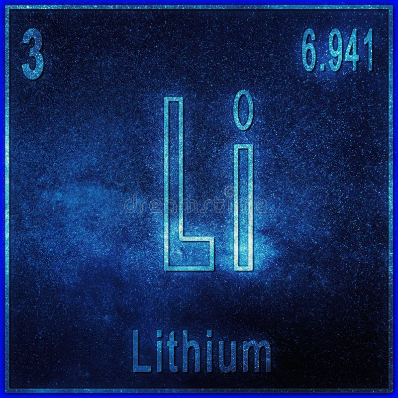 Lithium Chemical Element, Sign with Atomic Number and Atomic Weight ...