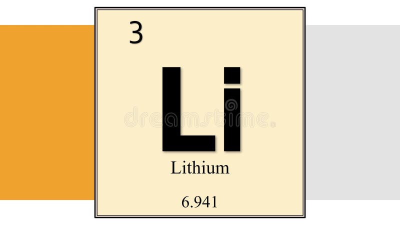 Lithium Chemical Element Symbol on Orange Gray Colored Solid Background ...