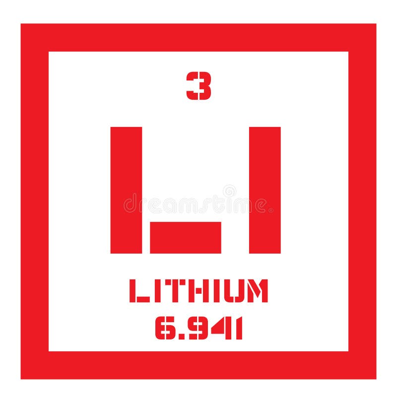 Chemisch Element Lithium Li Lithiumteken Met Atoomnummer Chemisch 3 ...