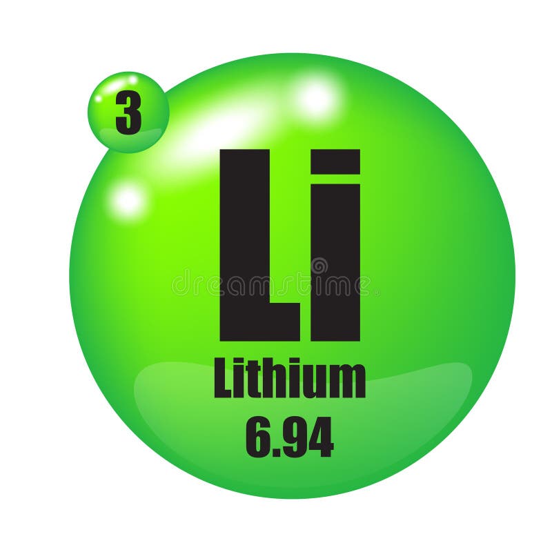 Lithium Element Icon. Atomic Number Three. Periodic Table Symbol ...