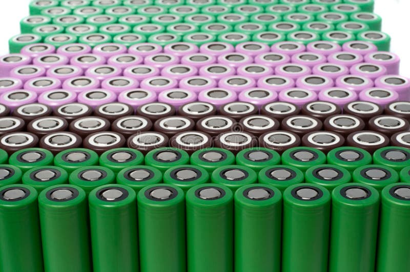 Lithium Ion 18650 Batteries Stock Photo - Image of current, device ...