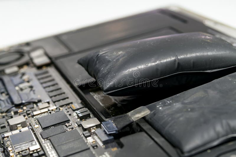 Damaged Lithium-ion Battery. Stock Image - Image of closeup, expired ...