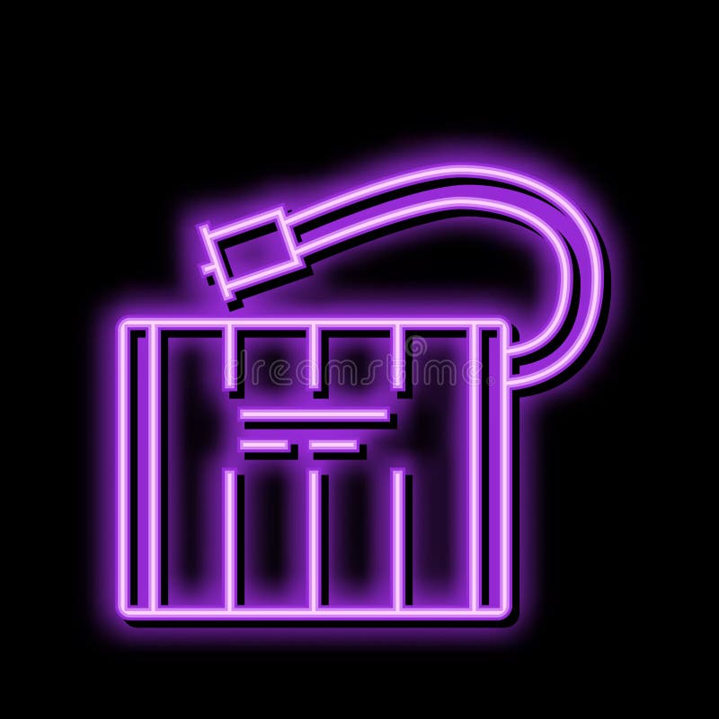 Lithium Ion Li-ion Battery Neon Glow Icon Illustration Stock Vector ...