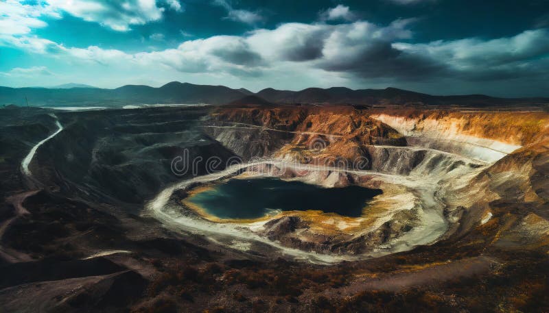 Lithium Mine Devastated Landscape, Environmental Damage Concept Stock ...