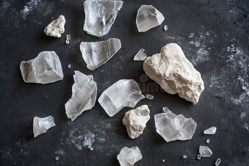 Lithium Mineral Samples on a Dark Background. Raw Lithium Ore Has ...
