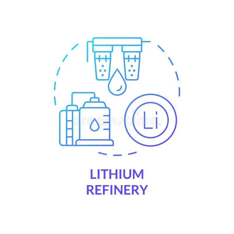 Lithium Refinery Blue Gradient Concept Icon Stock Vector - Illustration ...