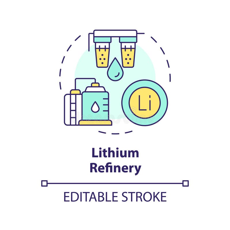 Lithium Refinery Multi Color Concept Icon Stock Vector - Illustration ...