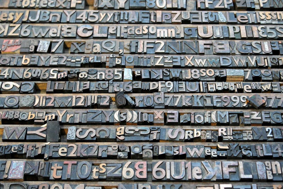 Lithograph Letter Collection Stock Image - Image of symbol, retro: 21815281