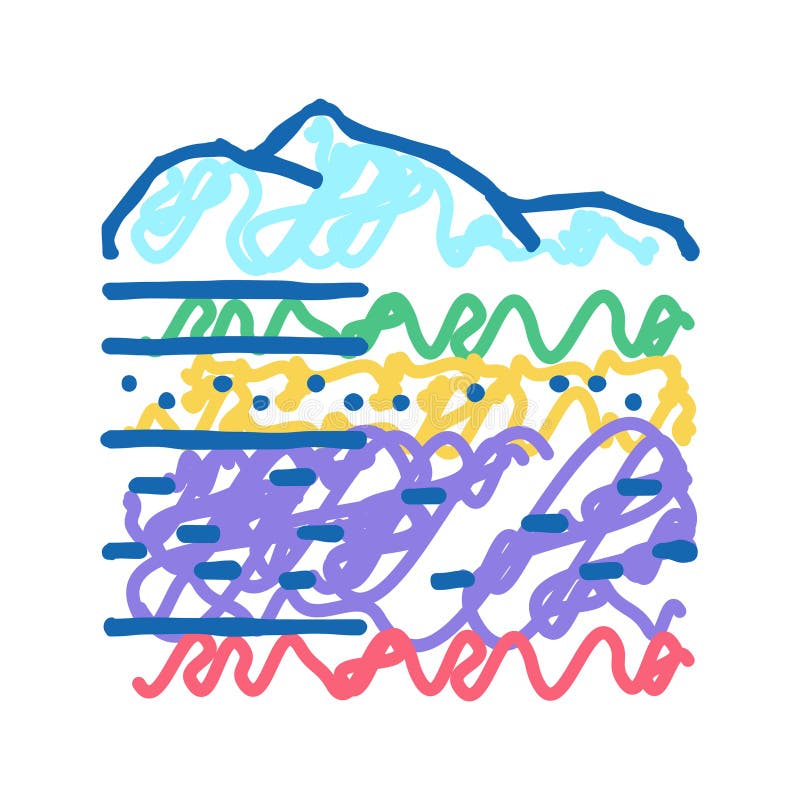 Lithosphere Ecosystem Icon Doodle Illustration Stock Illustration ...