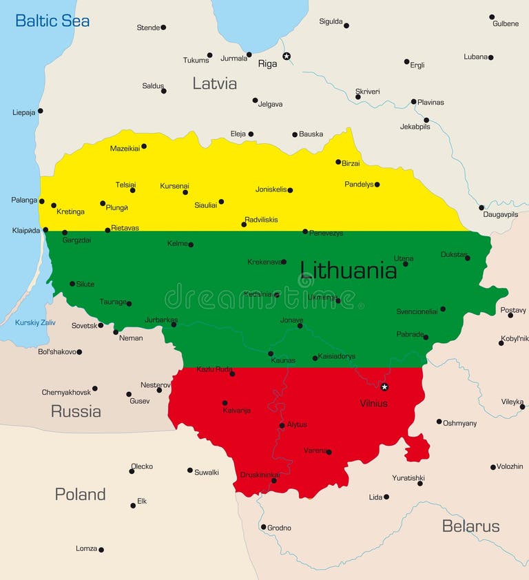 Russia Lithuania Map Stock Illustrations – 1,401 Russia Lithuania Map ...