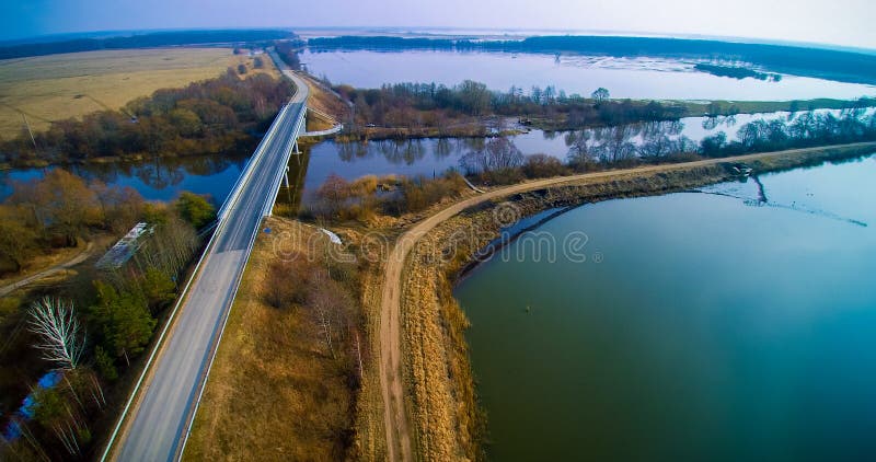 Lithuania Aerial Lake and River Stock Image - Image of aerial, lake ...
