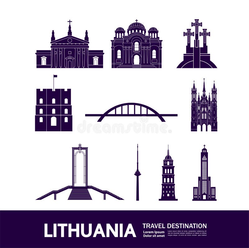 Lithuania Travel Destination Grand Vector Illustration. Stock Vector ...