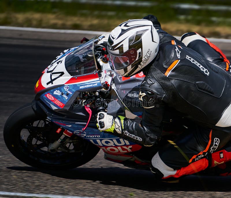 Lithuania, 05-06-2021 Closeup Portrait of a Biker Side View Editorial ...